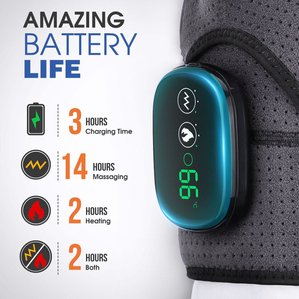 Heated Vibration Shoulder Therapy Brace - Grey Cicada